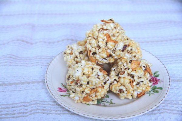 Popcorn Ball Ornaments with Apples and Honey • A Traditional Life