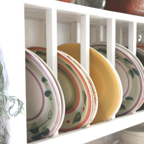 DIY Plate Rack Shelf • A Traditional Life